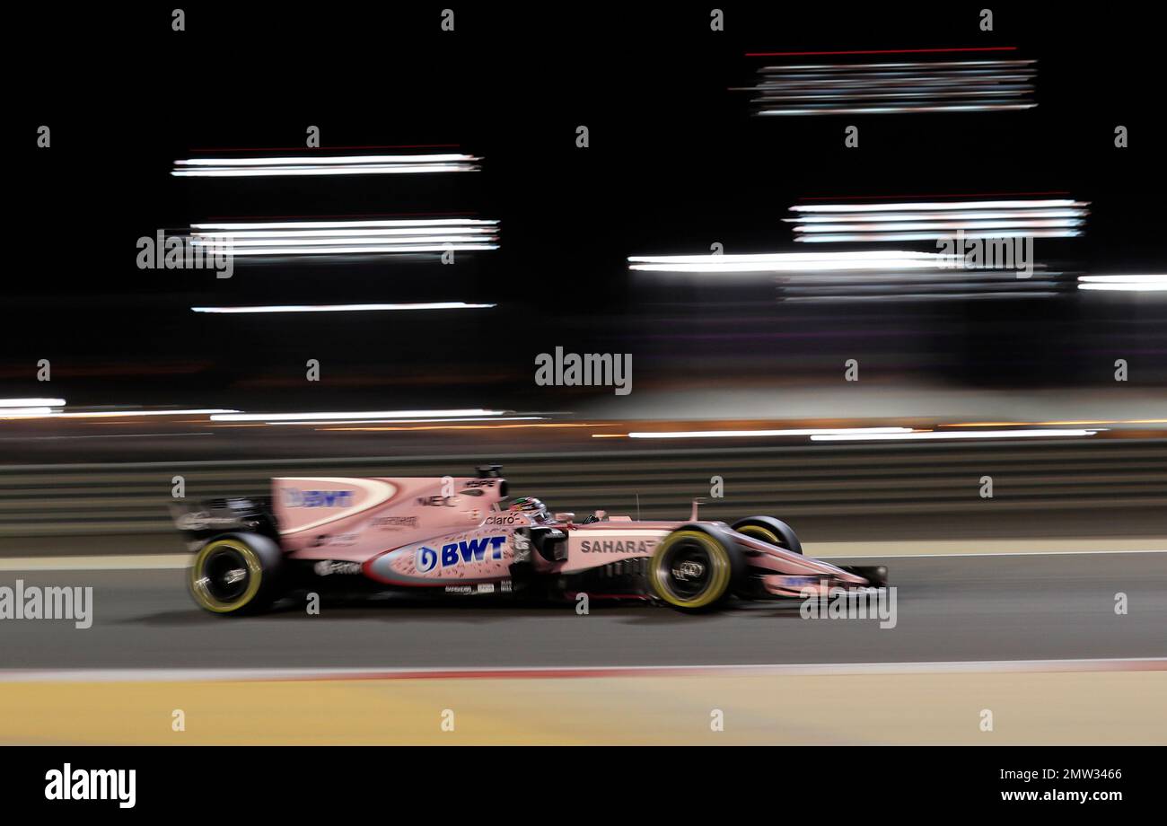 Force India driver Sergio Perez of Mexico steers his car during the ...