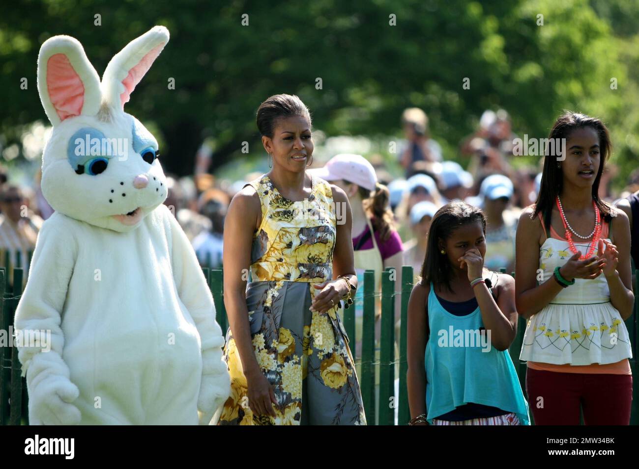 United States President Barack Obama and his family, wife Michelle and ...