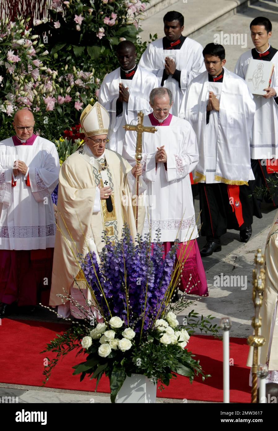 Pope Francis celebrates the Easter Mass, in St. Peter's Square, at the ...