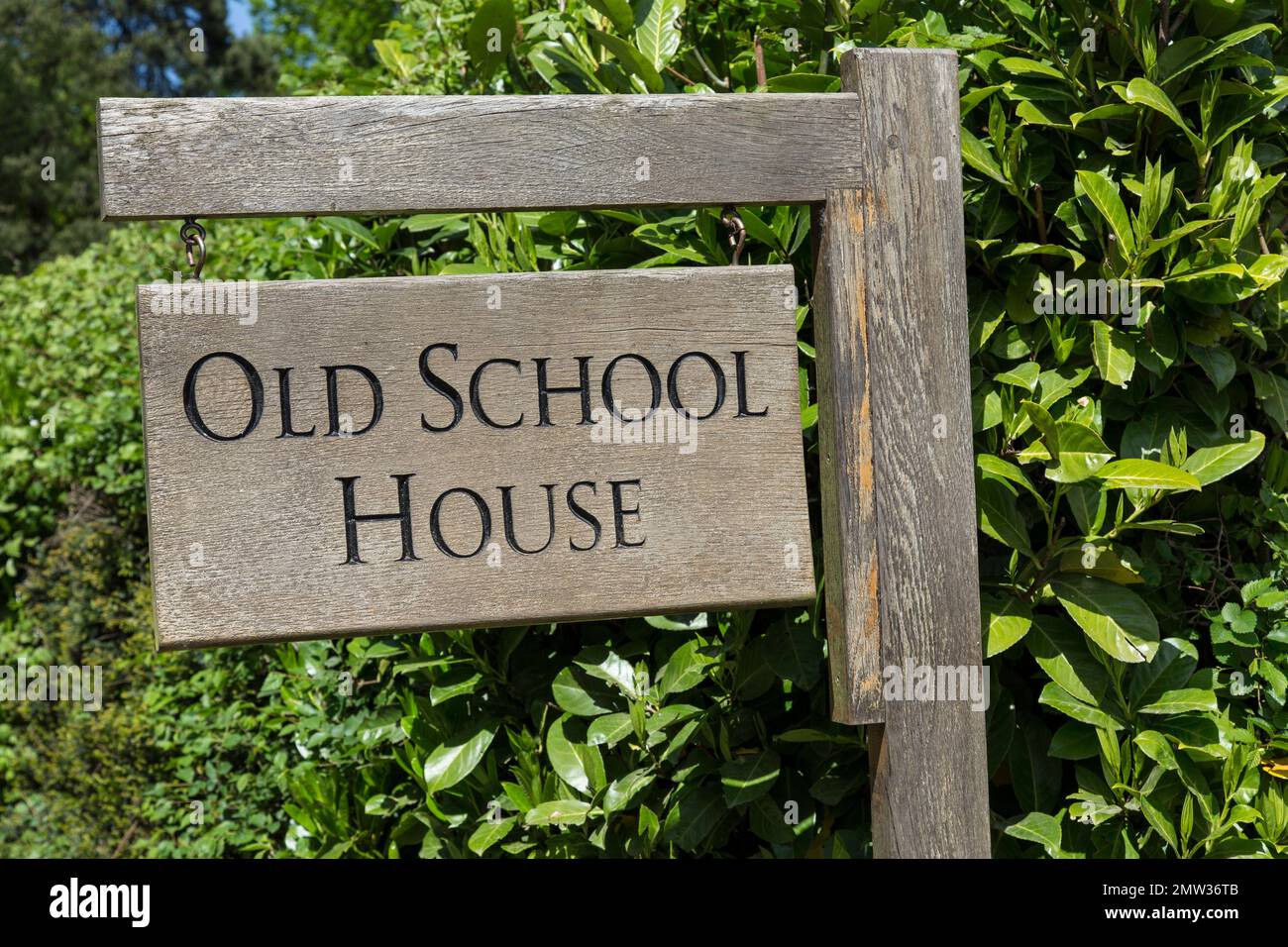 Old school house sign Stock Photo - Alamy