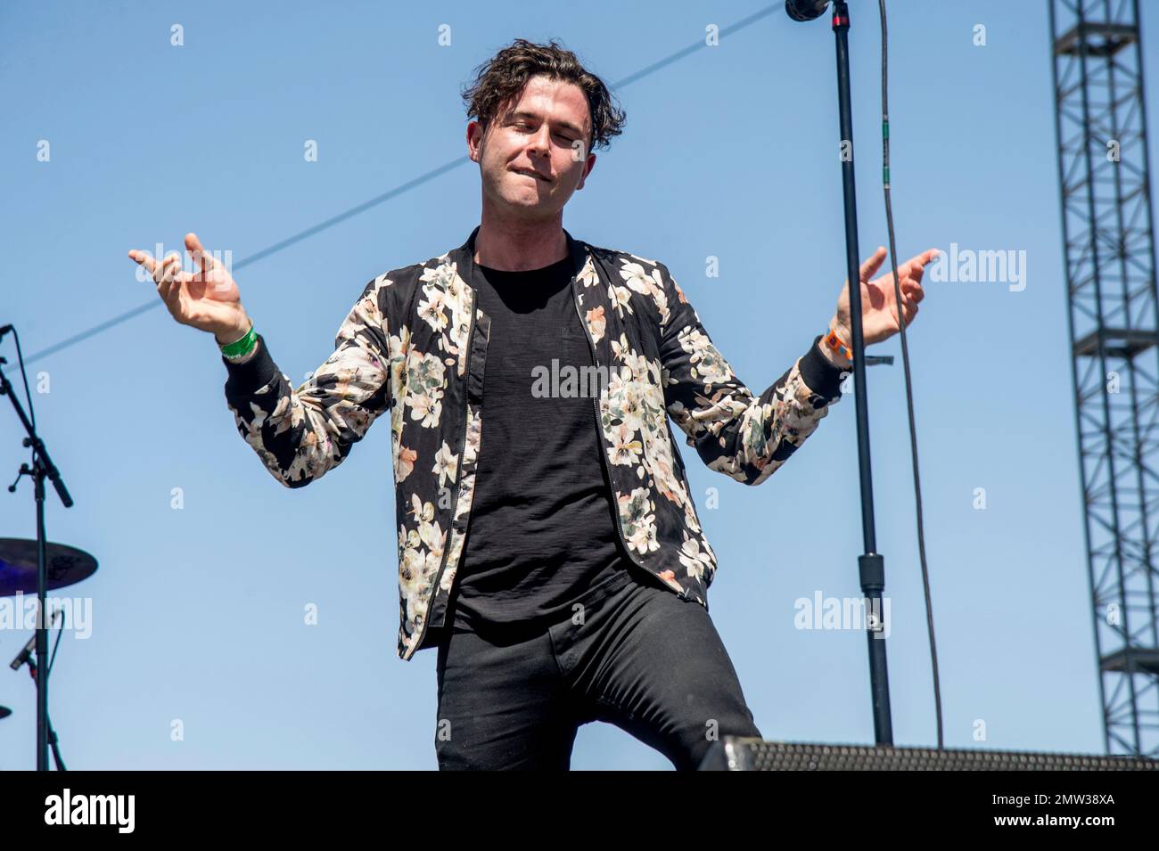 Max Kerman of the Arkells performs at Coachella Music & Arts Festival ...
