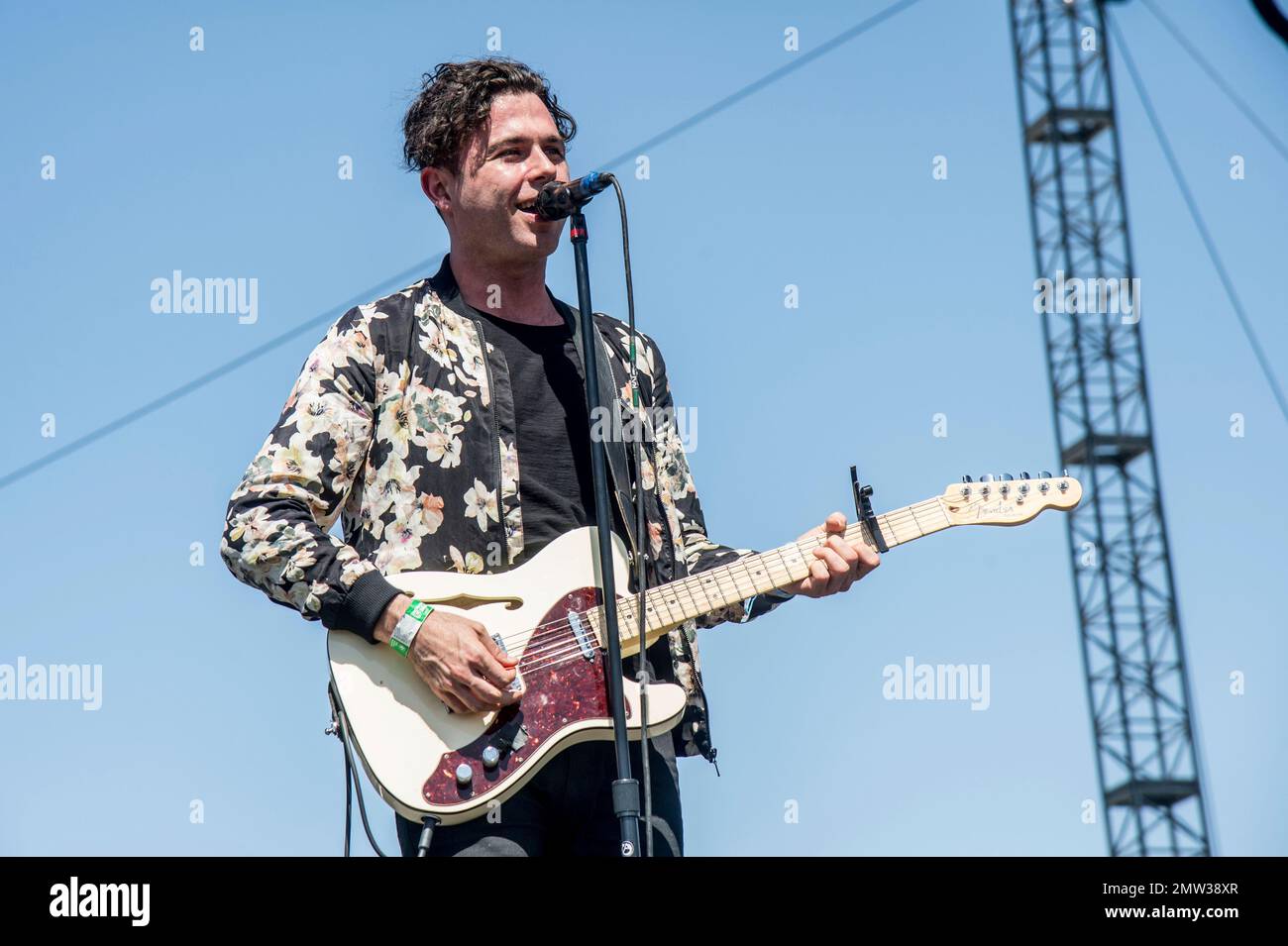 Max Kerman of the Arkells performs at Coachella Music & Arts Festival ...
