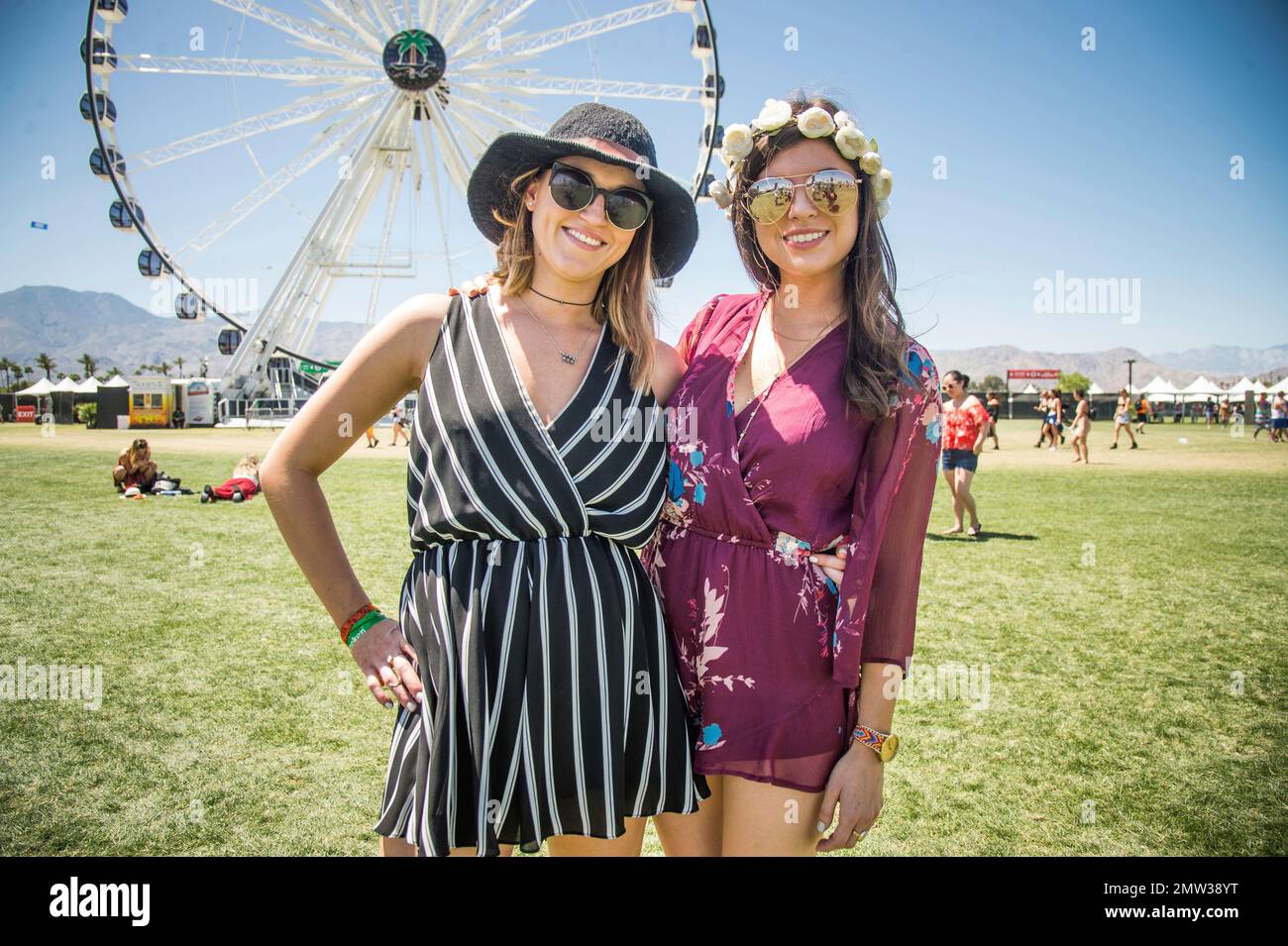 Festival goers Sarah Willetts, left, and Nicole Nillon pose at ...