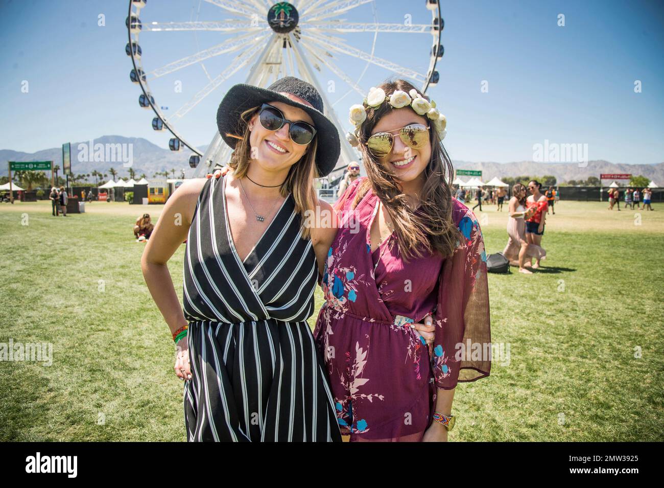 Festival goers Sarah Willetts, left, and Nicole Nillon pose at ...