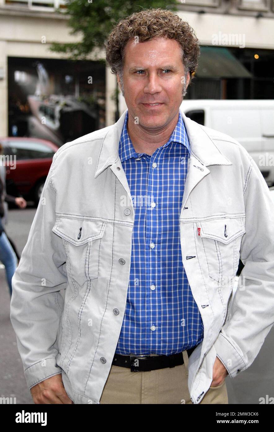 Funnyman Will Ferrell arrives at BBC Radio 1 to make an appearance ...