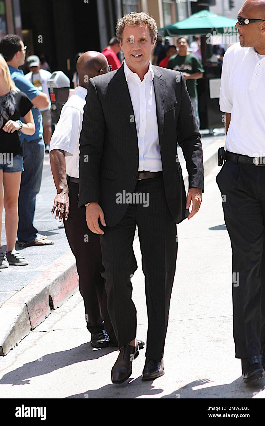 Actor Will Ferrell seems very happy as he arrives to Mark Wahlberg's ...