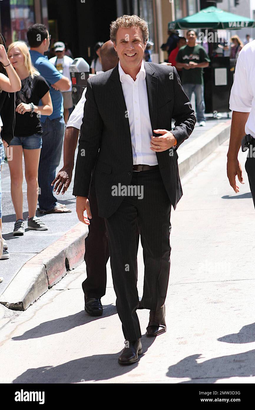 Actor Will Ferrell seems very happy as he arrives to Mark Wahlberg's ...