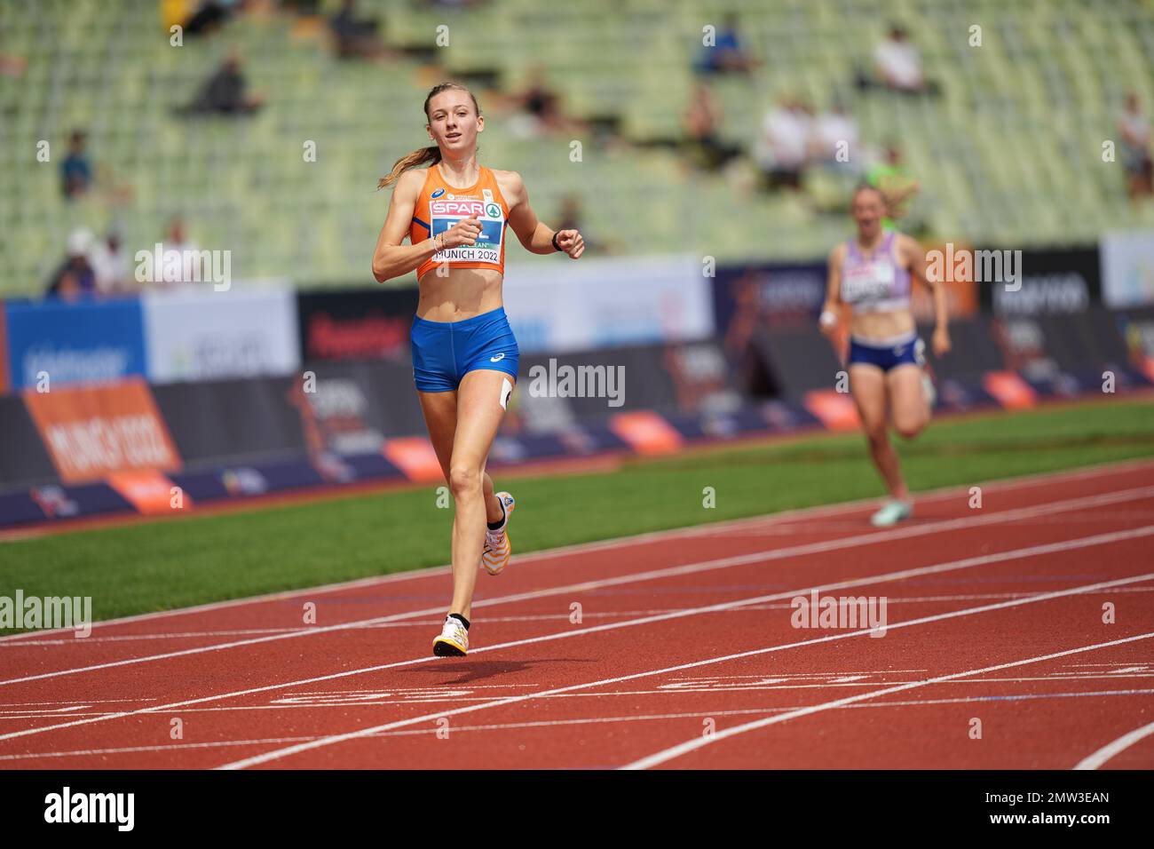 Femke Bol participating in the 400 meters hurdles of the European ...