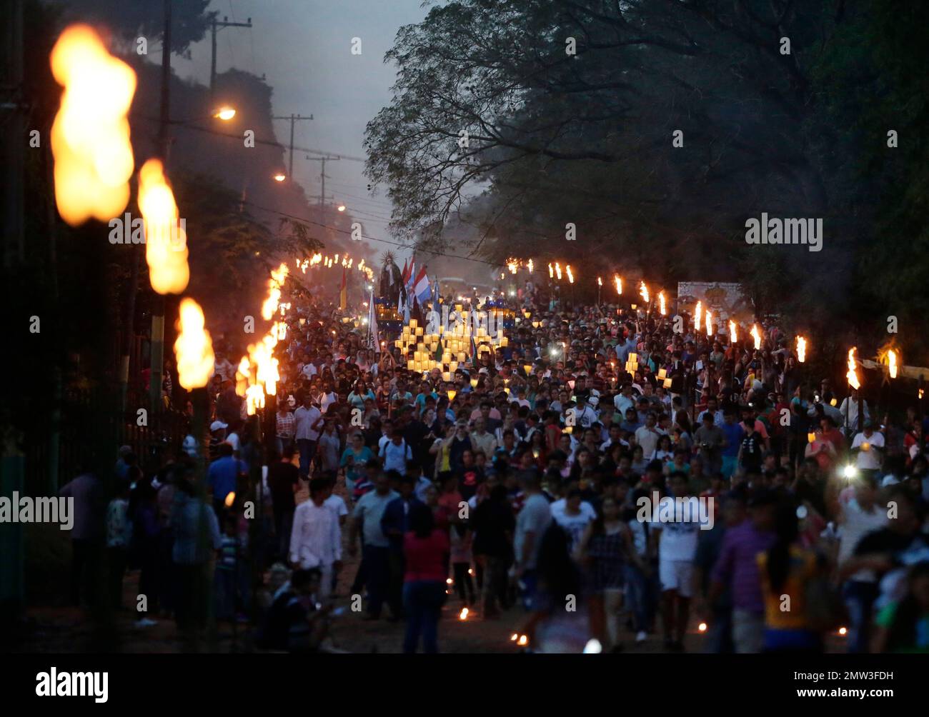 Thousands of faithful Catholics of Paraguay participate in a "Tanarandy ...