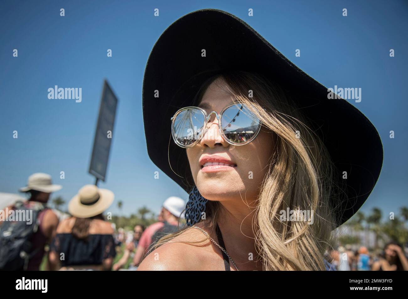 Festival goer Sam Chanachok poses at Coachella Music & Arts Festival at ...