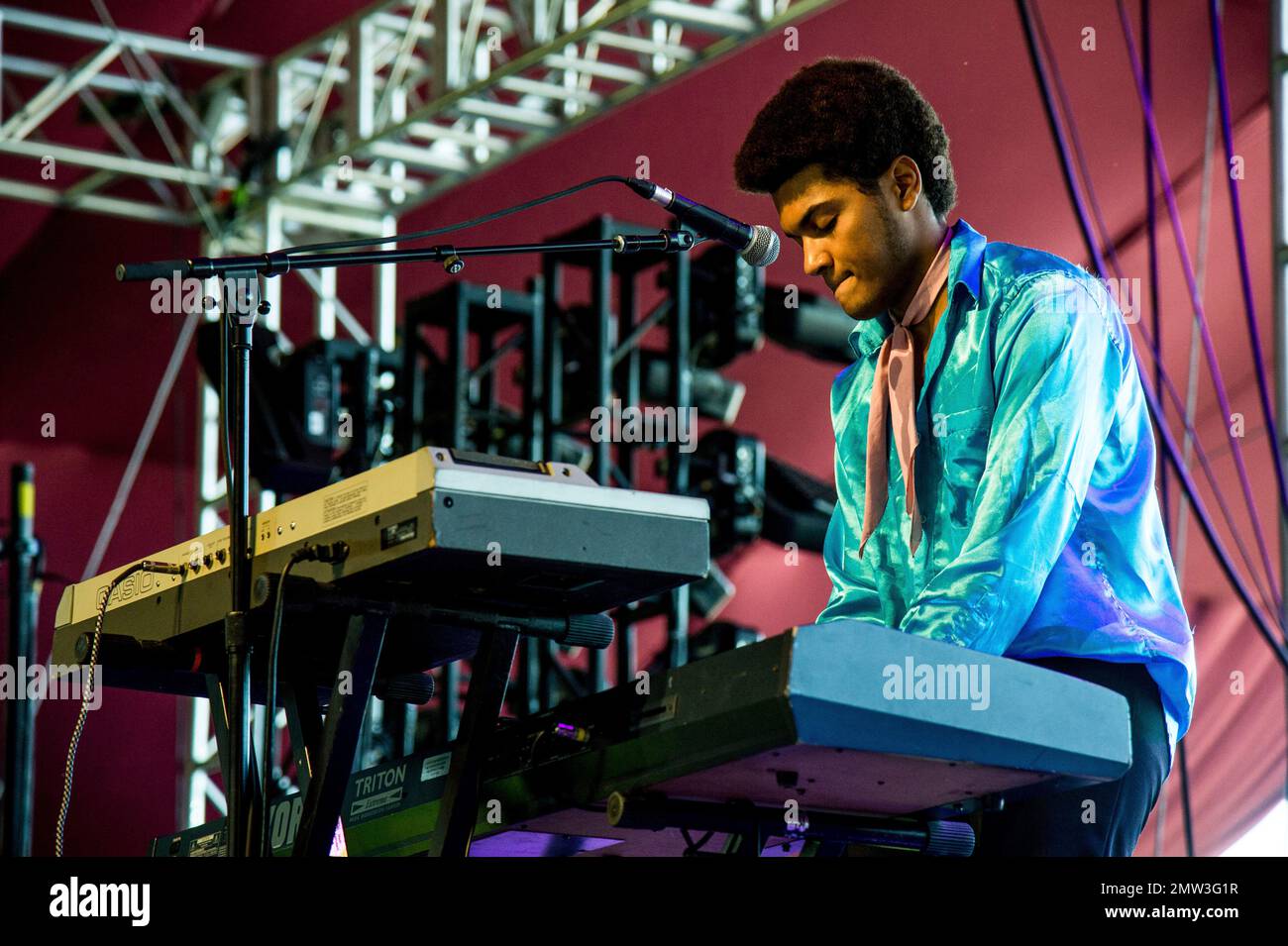 Danny Ayala of The Lemon Twigs performs at Coachella Music & Arts ...
