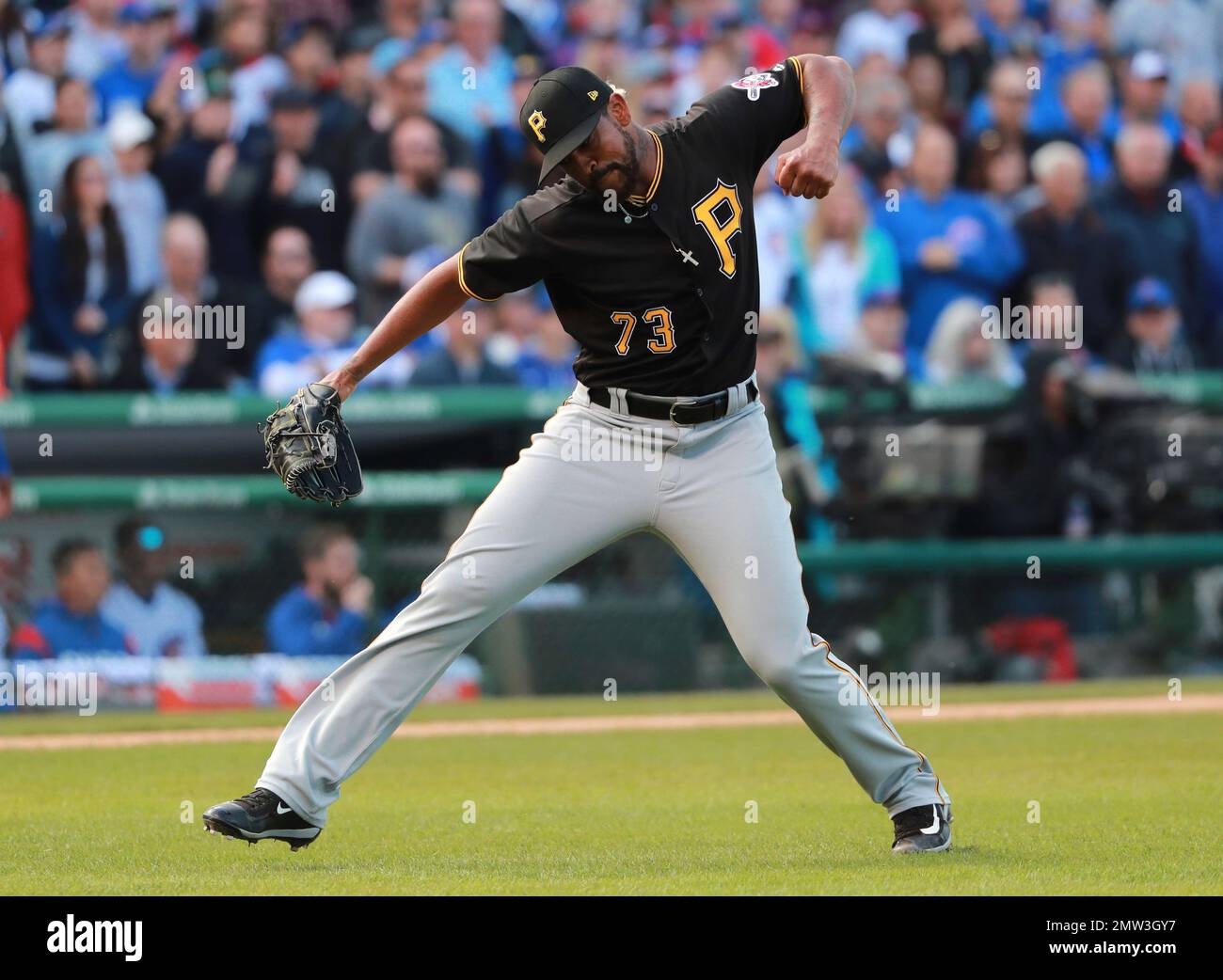 Pittsburgh Pirates relief pitcher Felipe Rivero (73) reacts to the ...