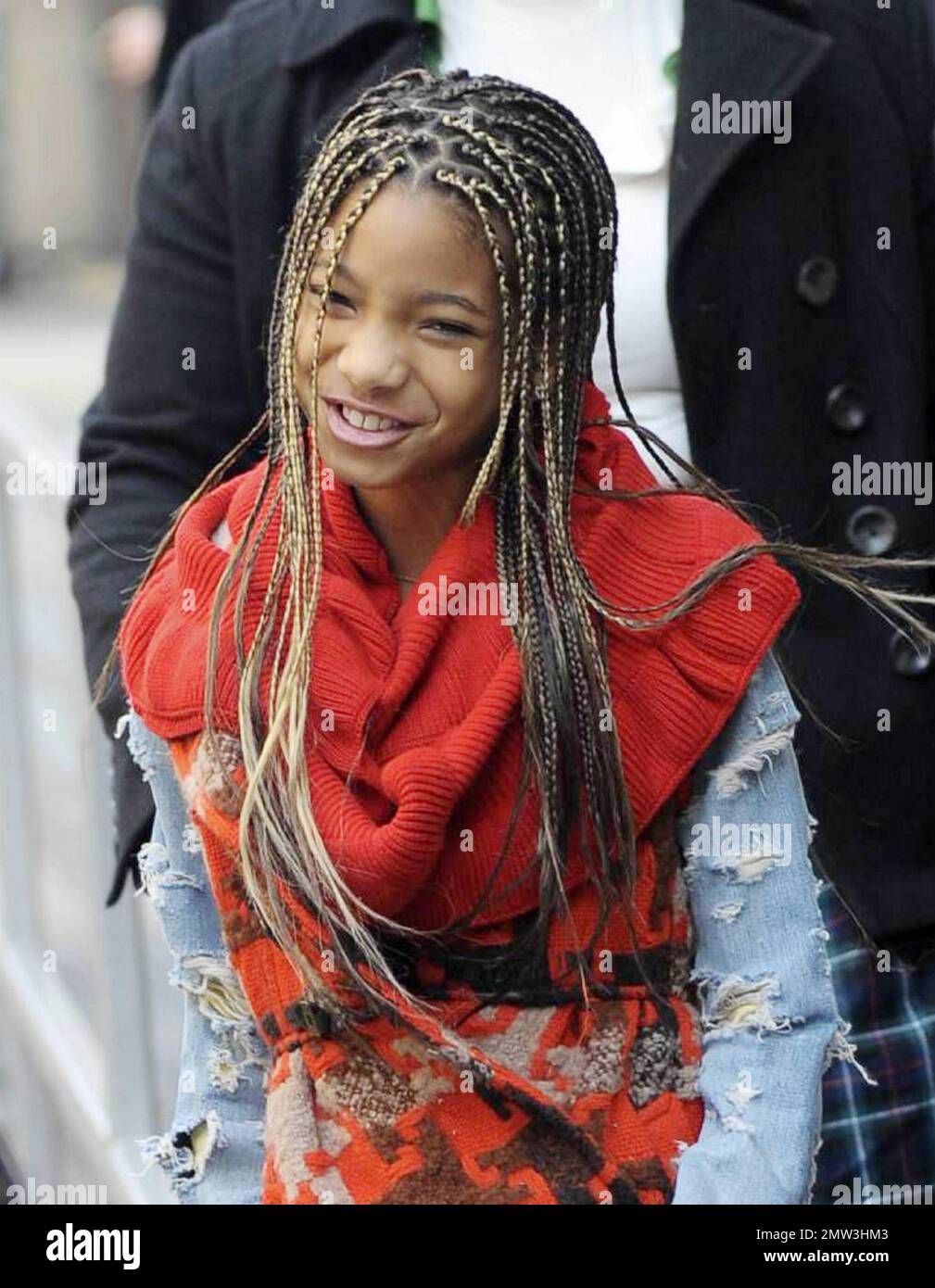 Pint-sized singer and actress Willow Smith shows off her long braided ...