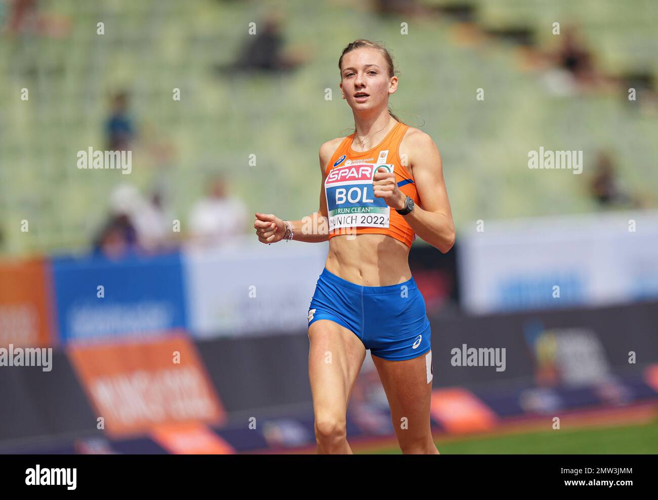 Femke Bol participating in the 400 meters hurdles of the European ...