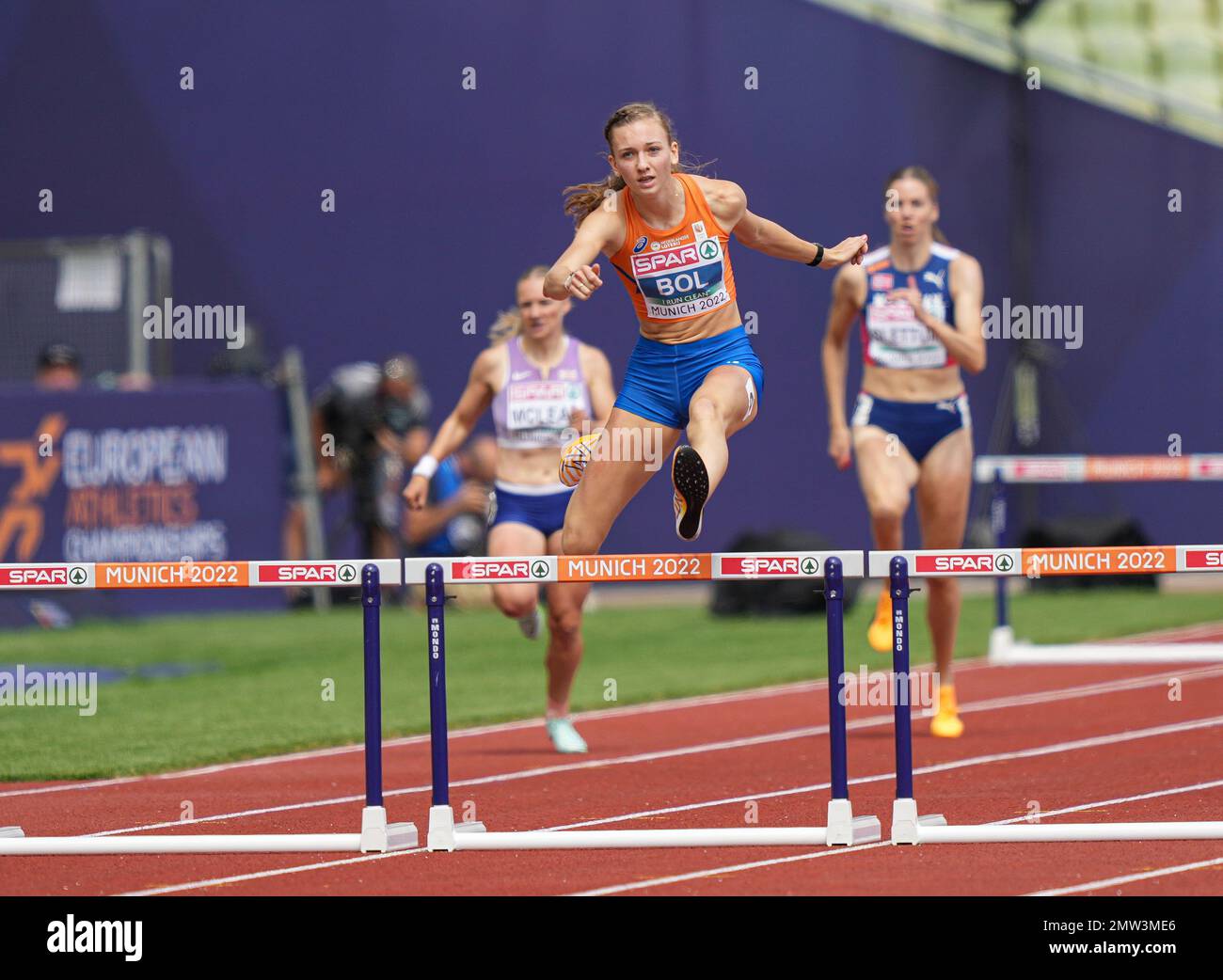 Femke Bol participating in the 400 meters hurdles of the European ...