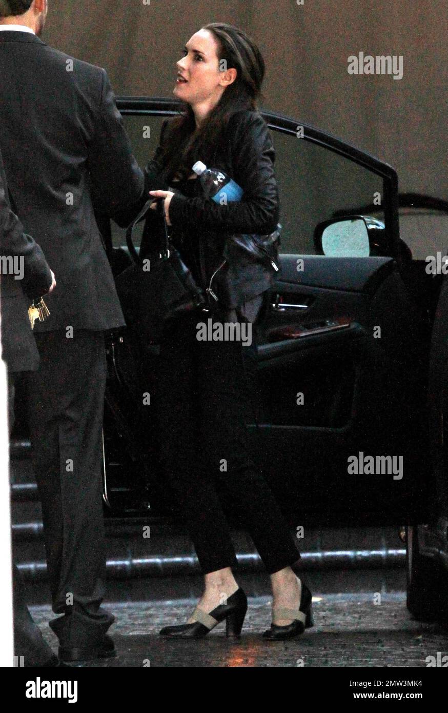 EXCLUSIVE!! Actress Winona Ryder wears all black as she arrives at a ...