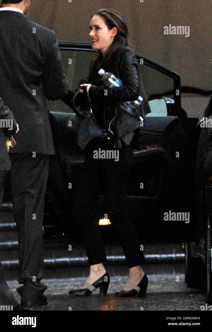 EXCLUSIVE!! Actress Winona Ryder wears all black as she arrives at a ...