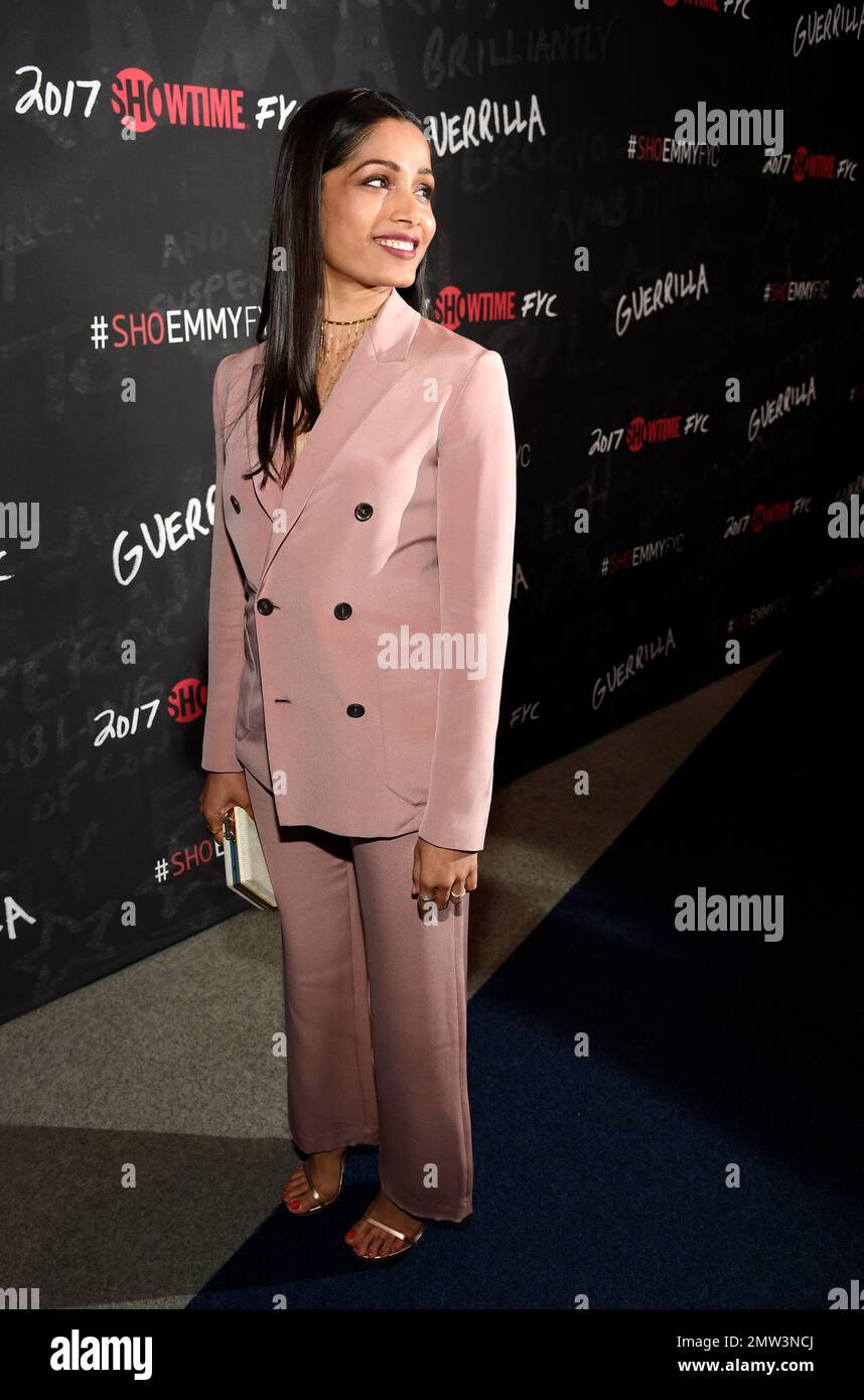 Freida Pinto, a cast member in "Guerrilla," poses at a "For Your ...