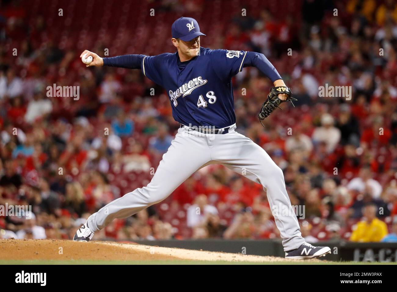 Milwaukee Brewers relief pitcher Jared Hughes throws during the ninth ...
