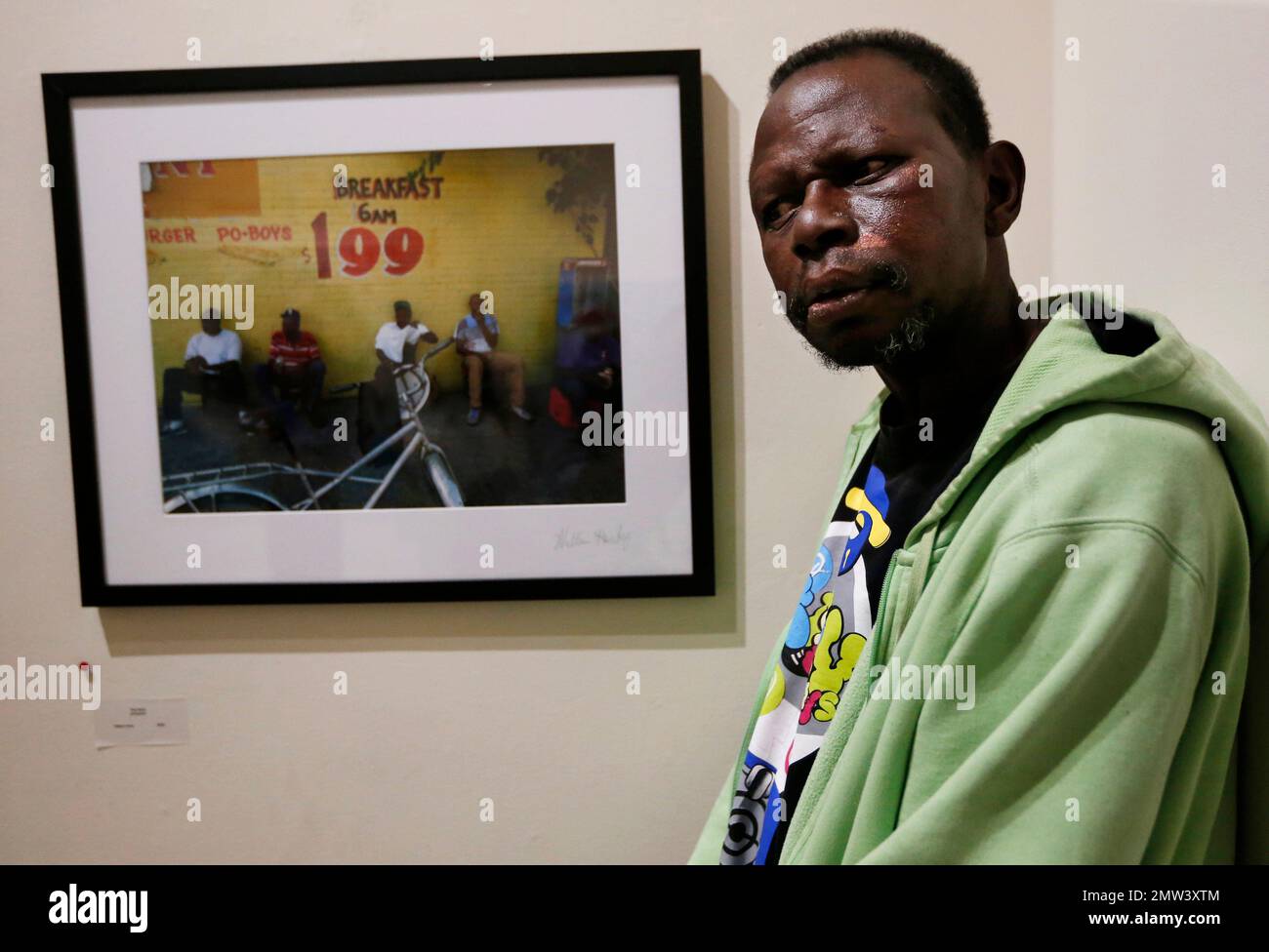 In this April 11, 2017 photo, William Hardy, who is homeless, poses for ...