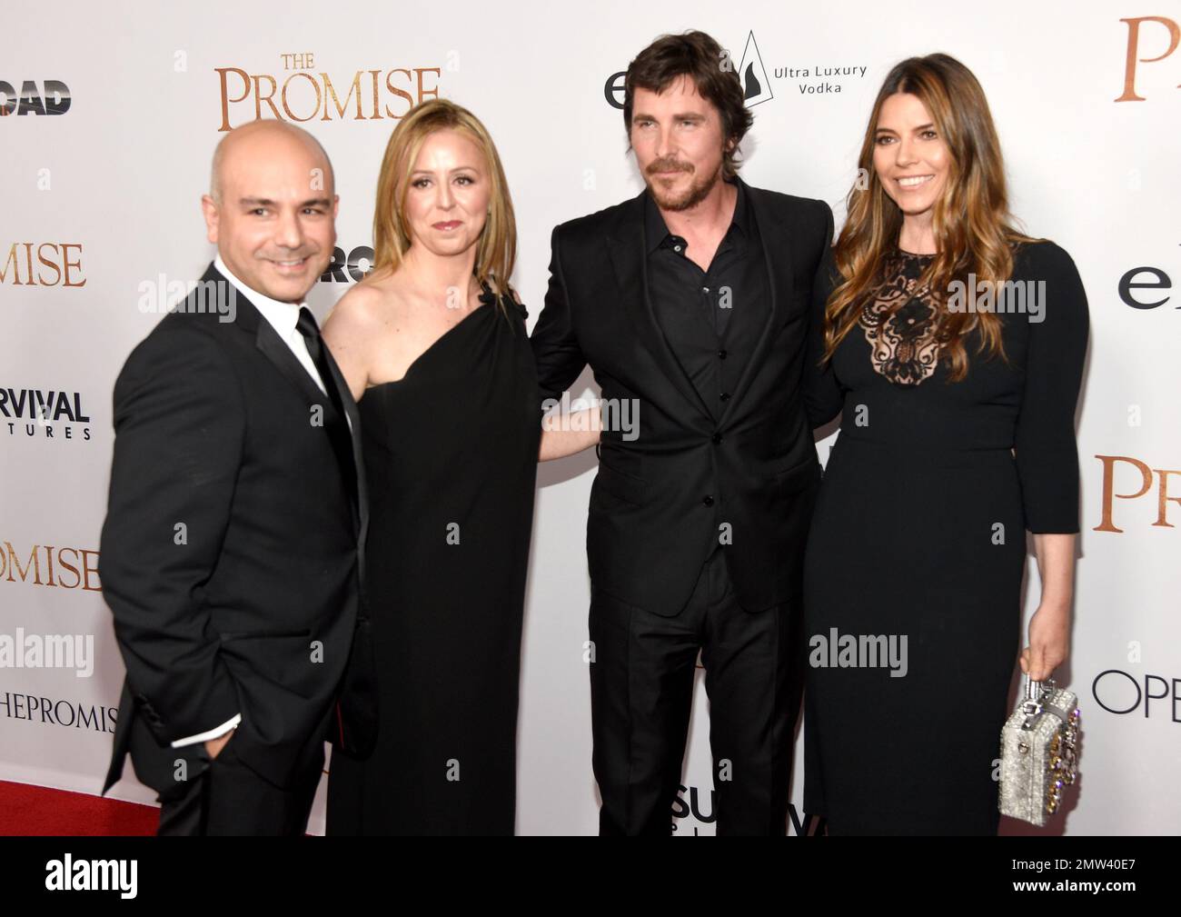 Eric Esrailian, from left, Melina Esrailian, Christian Bale and Sibi ...