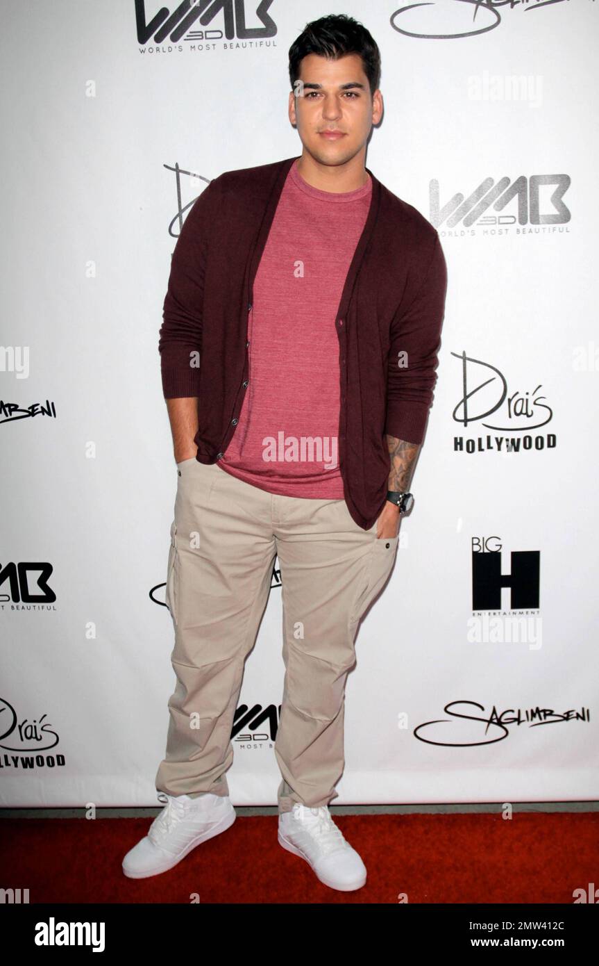 Rob Kardashian arriving at the "World's Most Beautiful Magazine (WMB3D ...