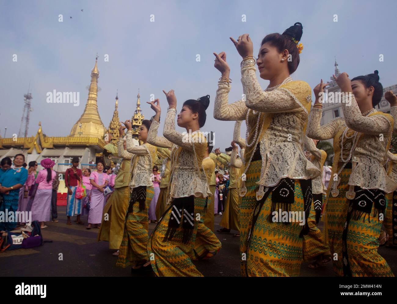 Ethnic Rakhine traditional dancing troupe perform as they take part in ...