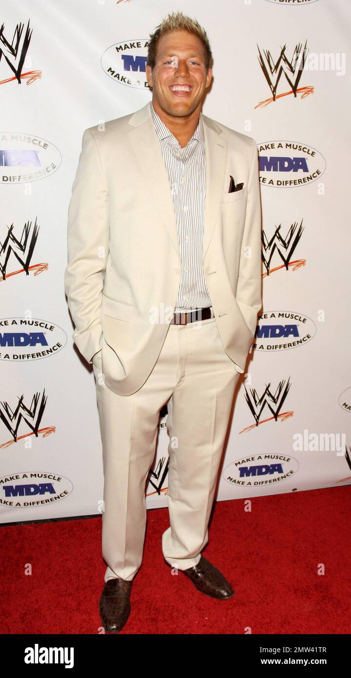 WWE Superstar Jack Swagger poses on the red carpet at the annual WWE ...