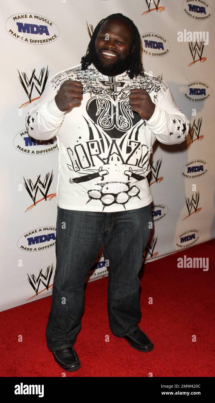 WWE Superstar Mark Henry poses on the red carpet at the annual WWE ...