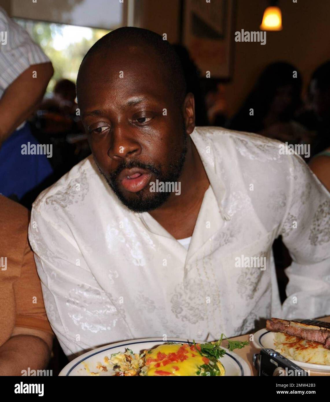 Exclusive!! Wyclef Jean enjoys breakfast at the International House of ...