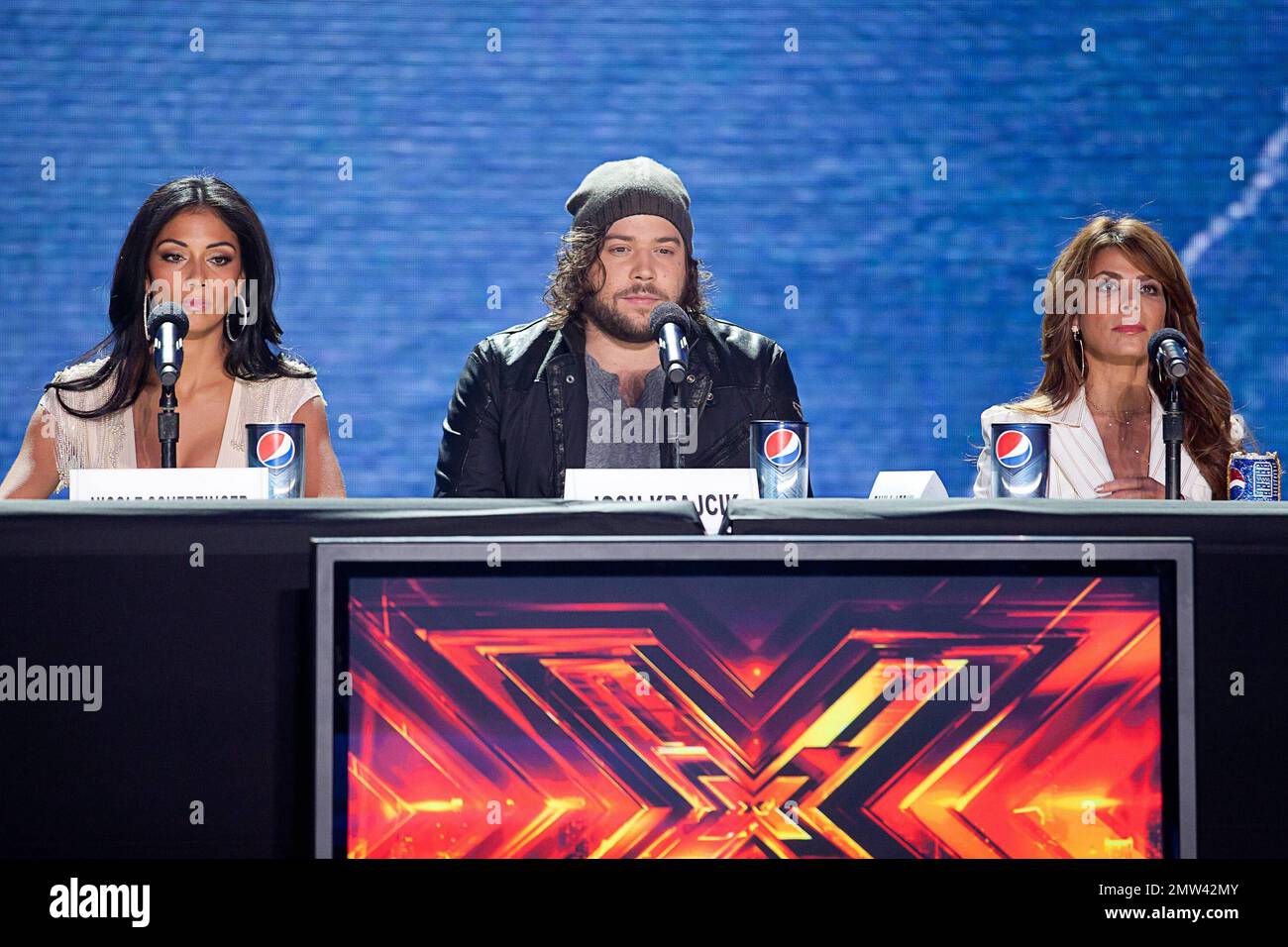 Nicole Scherzinger, Josh Krajcik and Paula Abdul at The X-Factor Finale ...