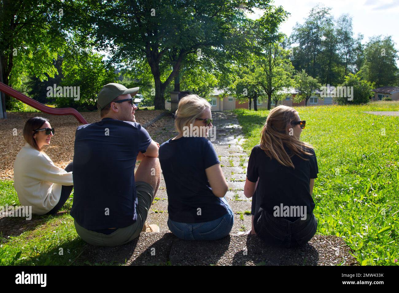 Family cheering watching soccer game hi-res stock photography and ...
