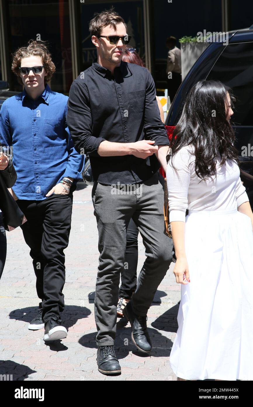 Nicholas Hoult arrives to the Conan show to promote Xmen Apocalypse ...