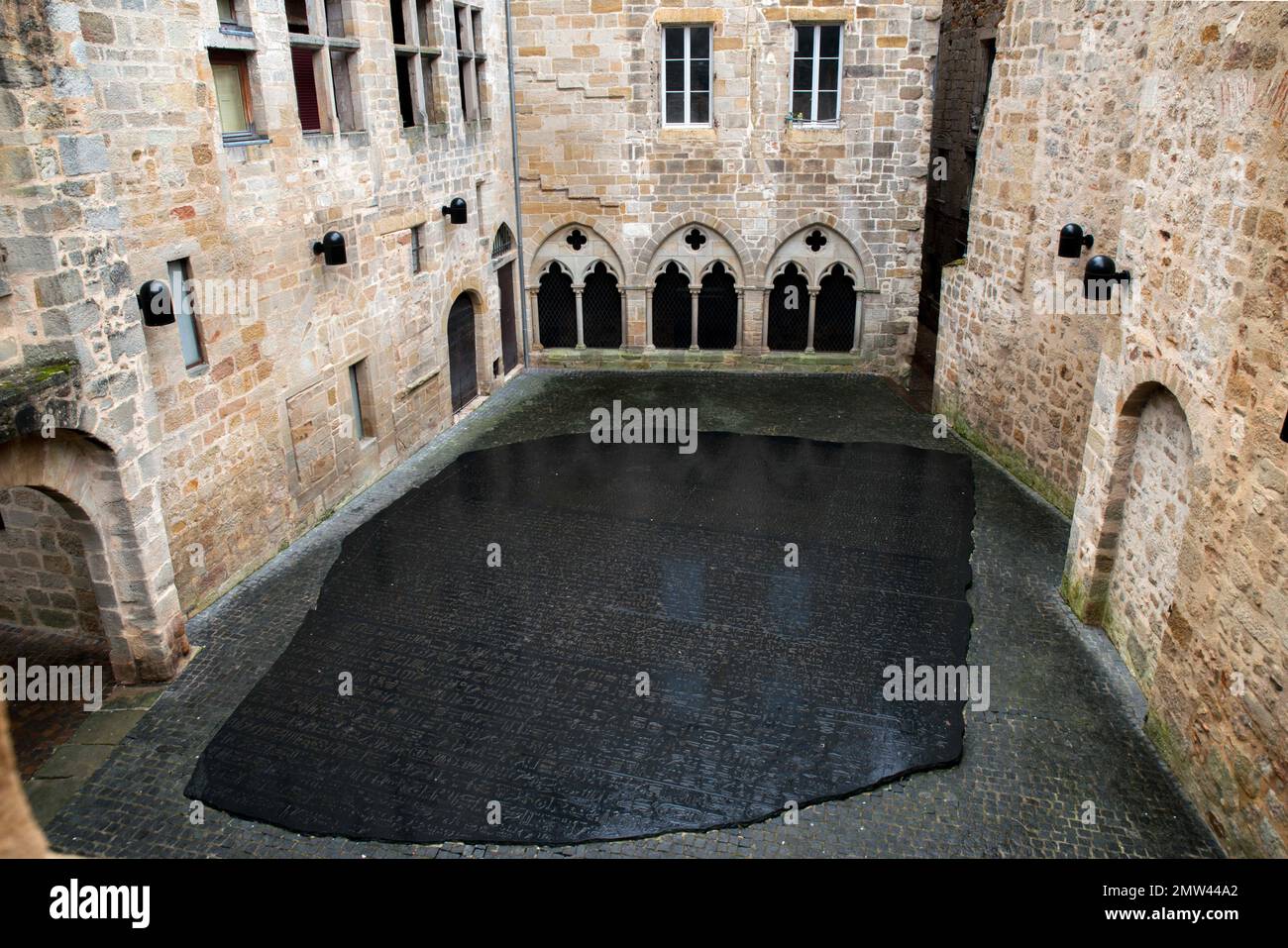 A giant copy of the Rosetta stone, by Joseph Kosuth in Figeac, France ...