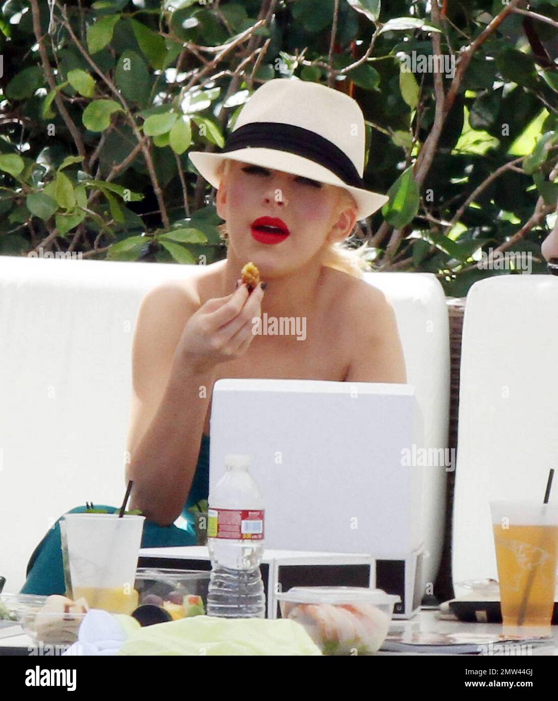Christina Aguilera joins good pal Simone Harouche poolside at the ...