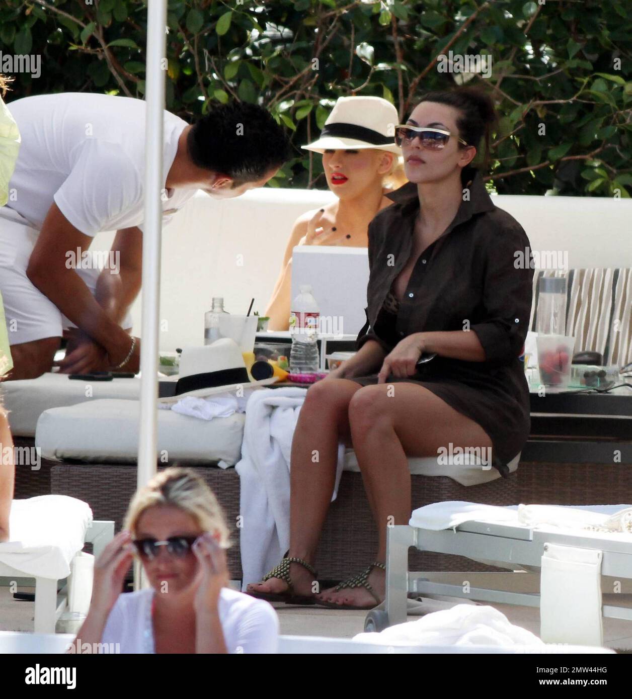 Christina Aguilera joins good pal Simone Harouche poolside at the ...