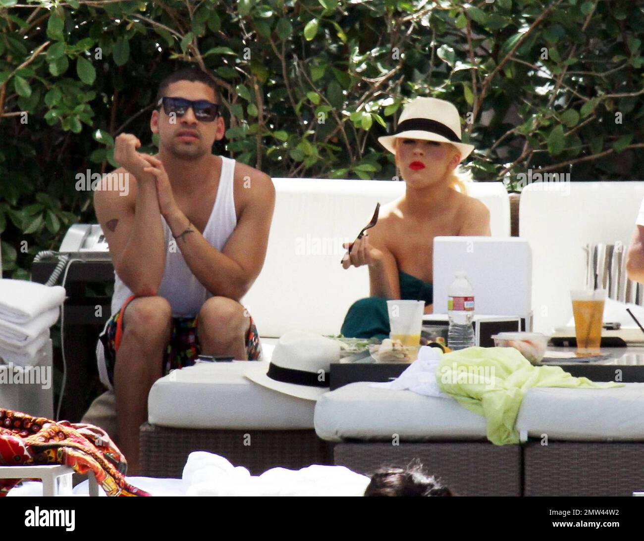 Christina Aguilera joins good pal Simone Harouche poolside at the ...