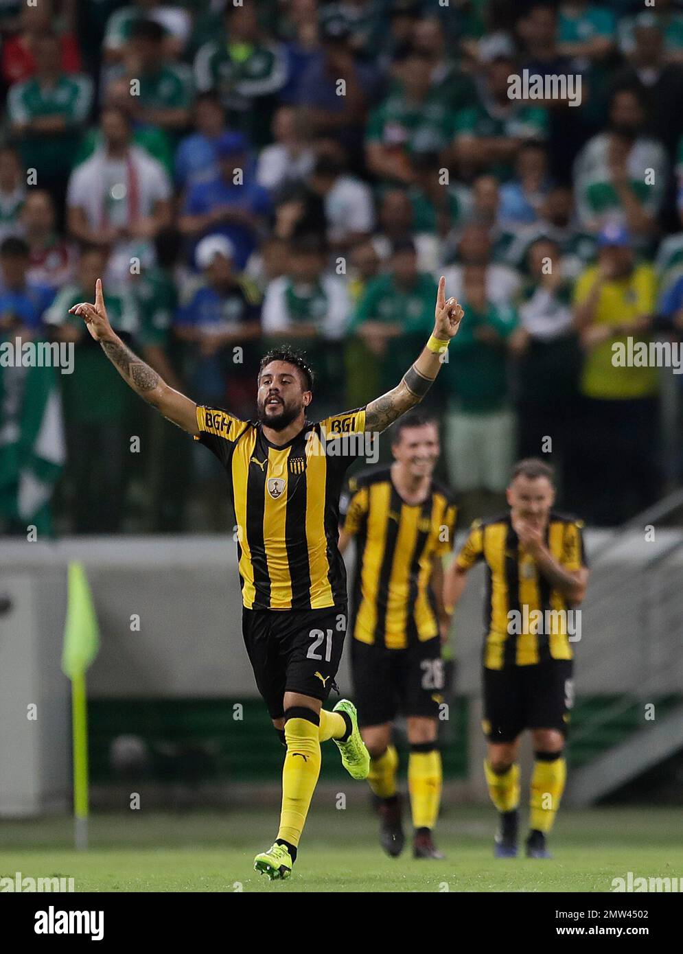Ramon Gines Arias of Uruguay's Penarol celebrates after scoring against ...