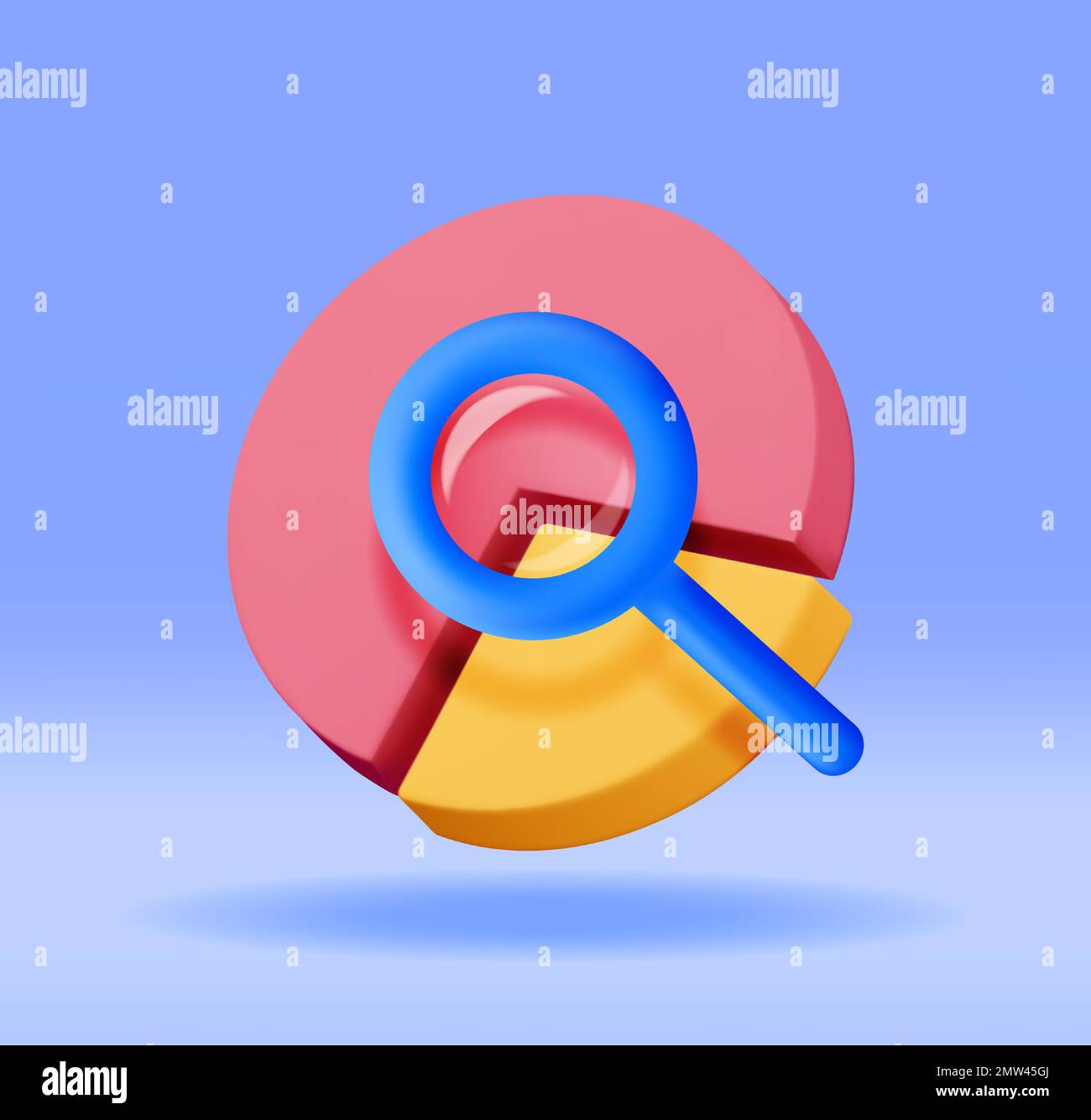 Magnifying glass statistics pie hi-res stock photography and images - Alamy