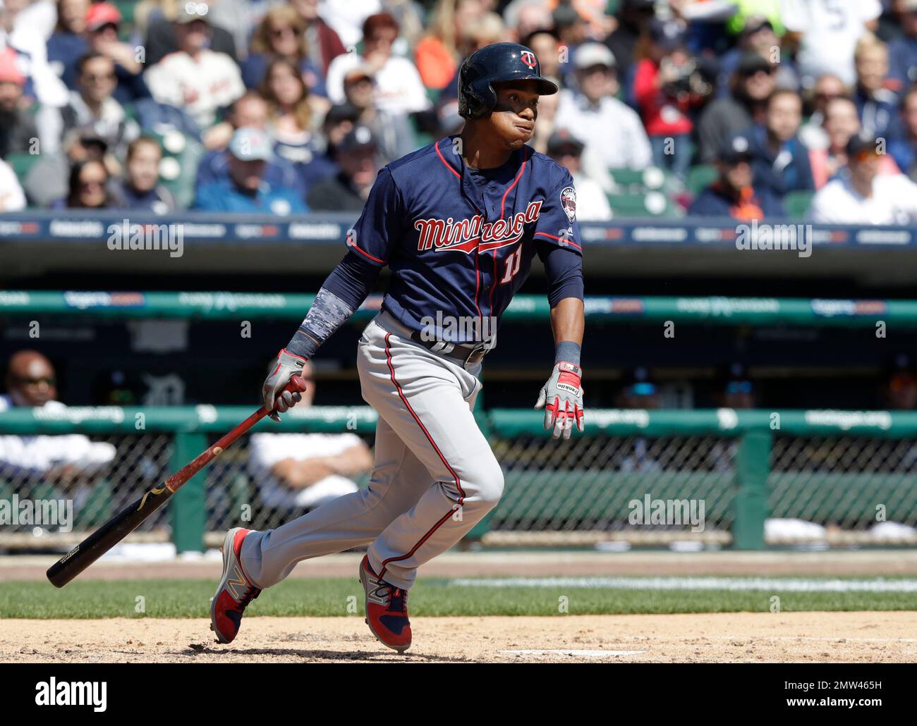 Minnesota Twins' Jorge Polanco bats during the third inning of a ...