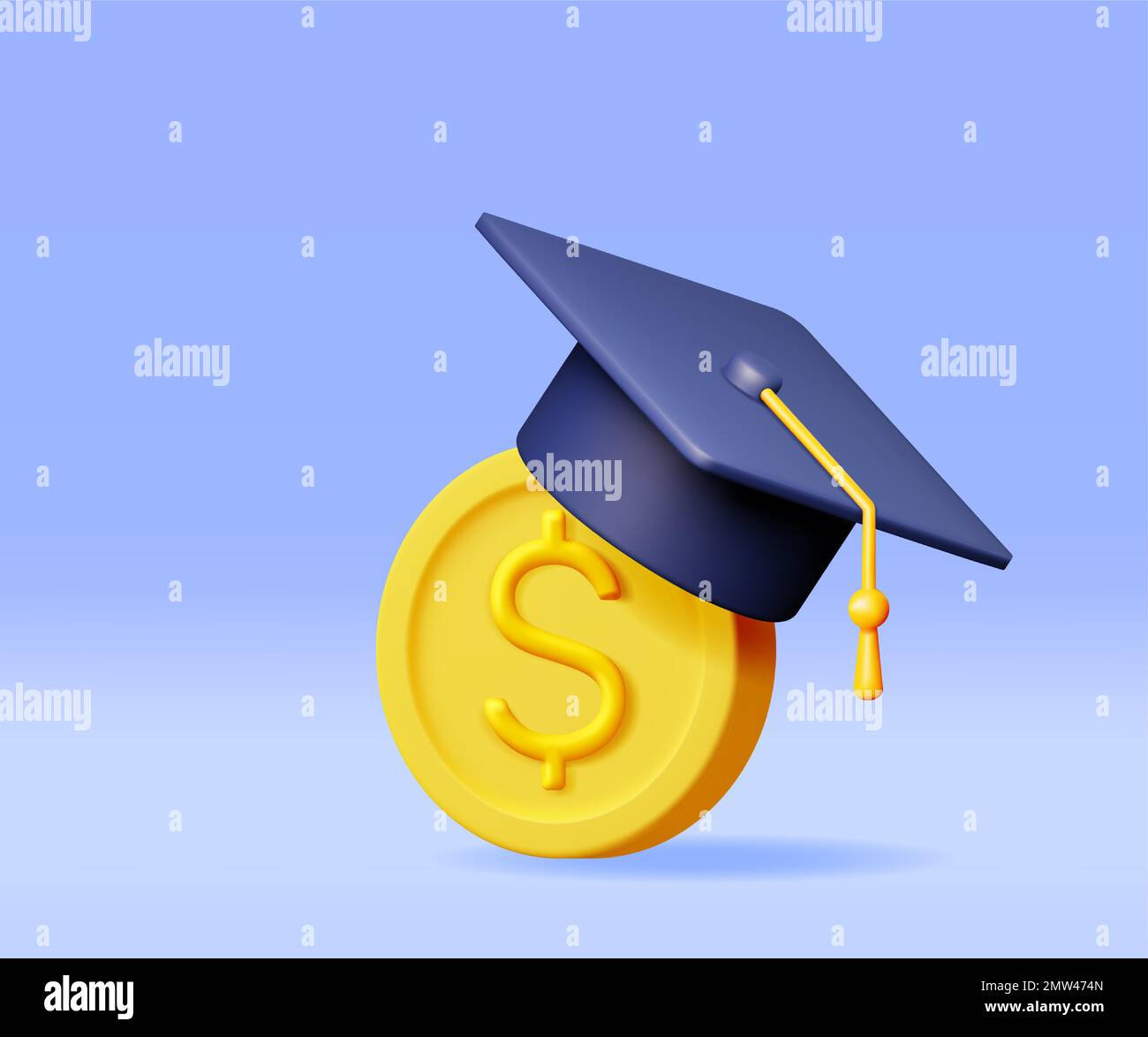 3D Graduation Cap and Gold Coin Stock Vector Image & Art - Alamy