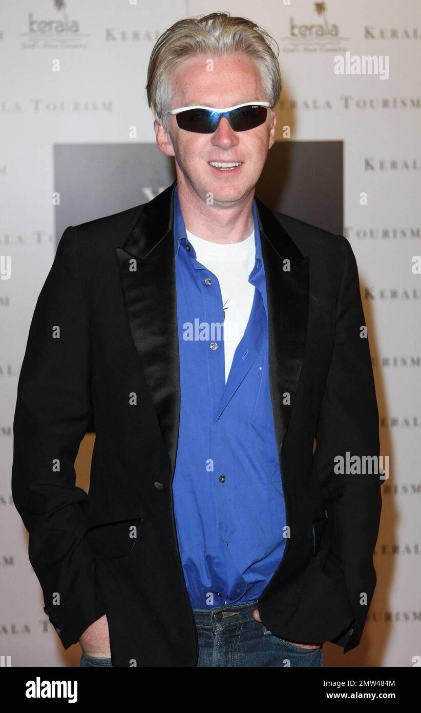 Philip Treacy arrives at London's contemporary Saatchi Gallery for the ...