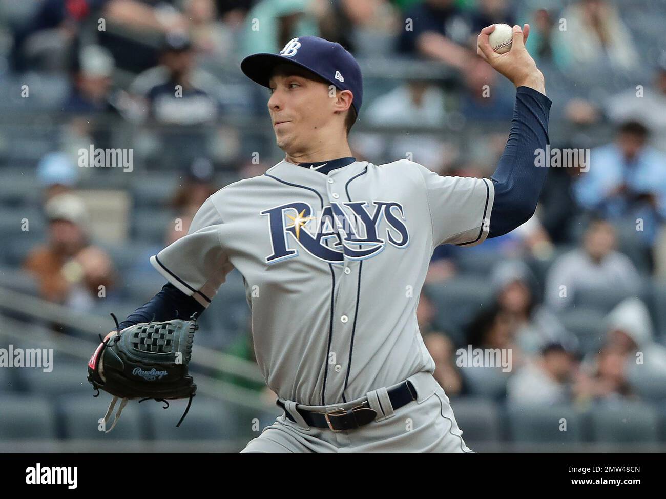Tampa Bay Rays pitcher Blake Snell delivers against the New York ...