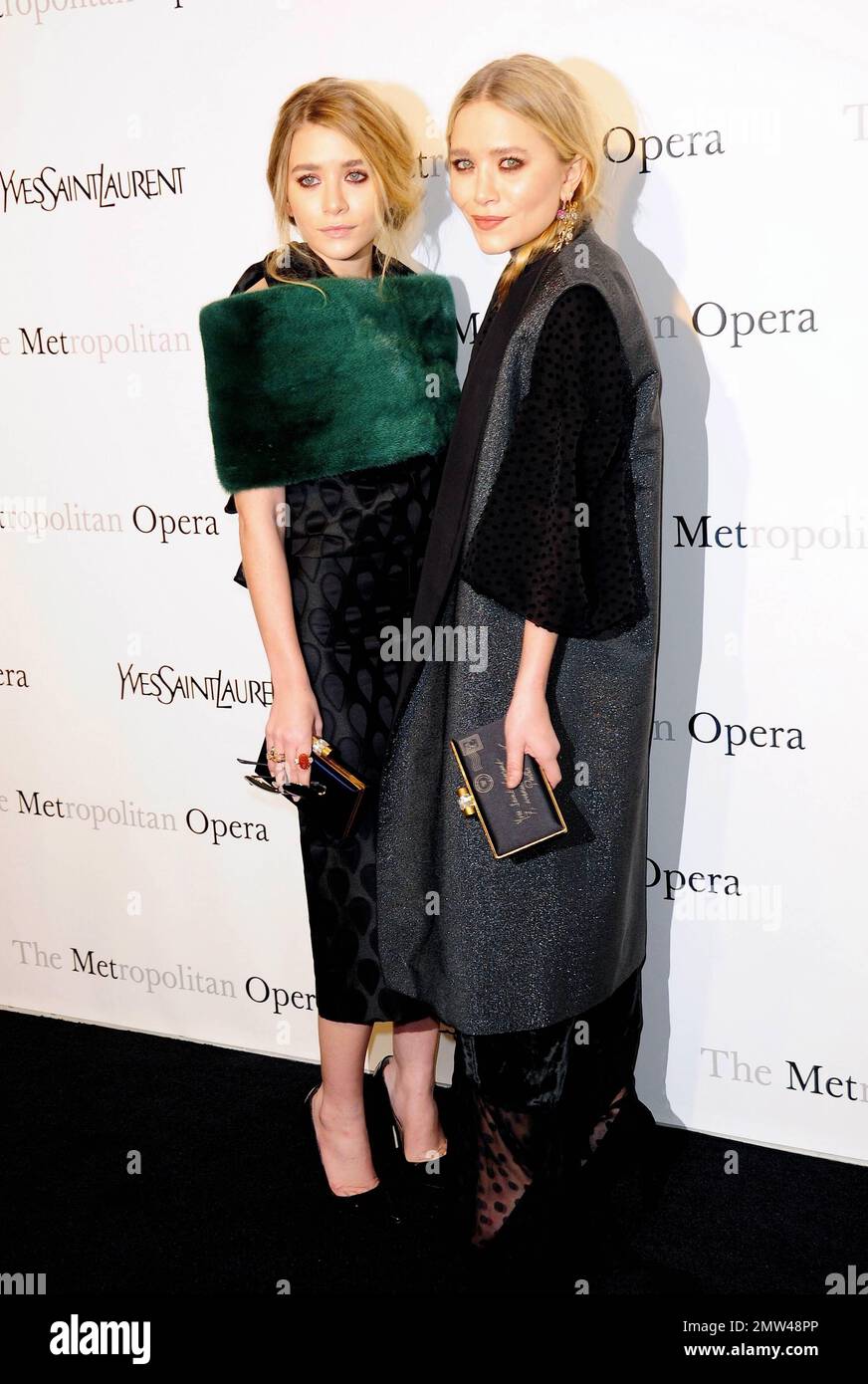 Mary-Kate and Ashley Olsen at the Metropolitan Opera gala premiere of ...