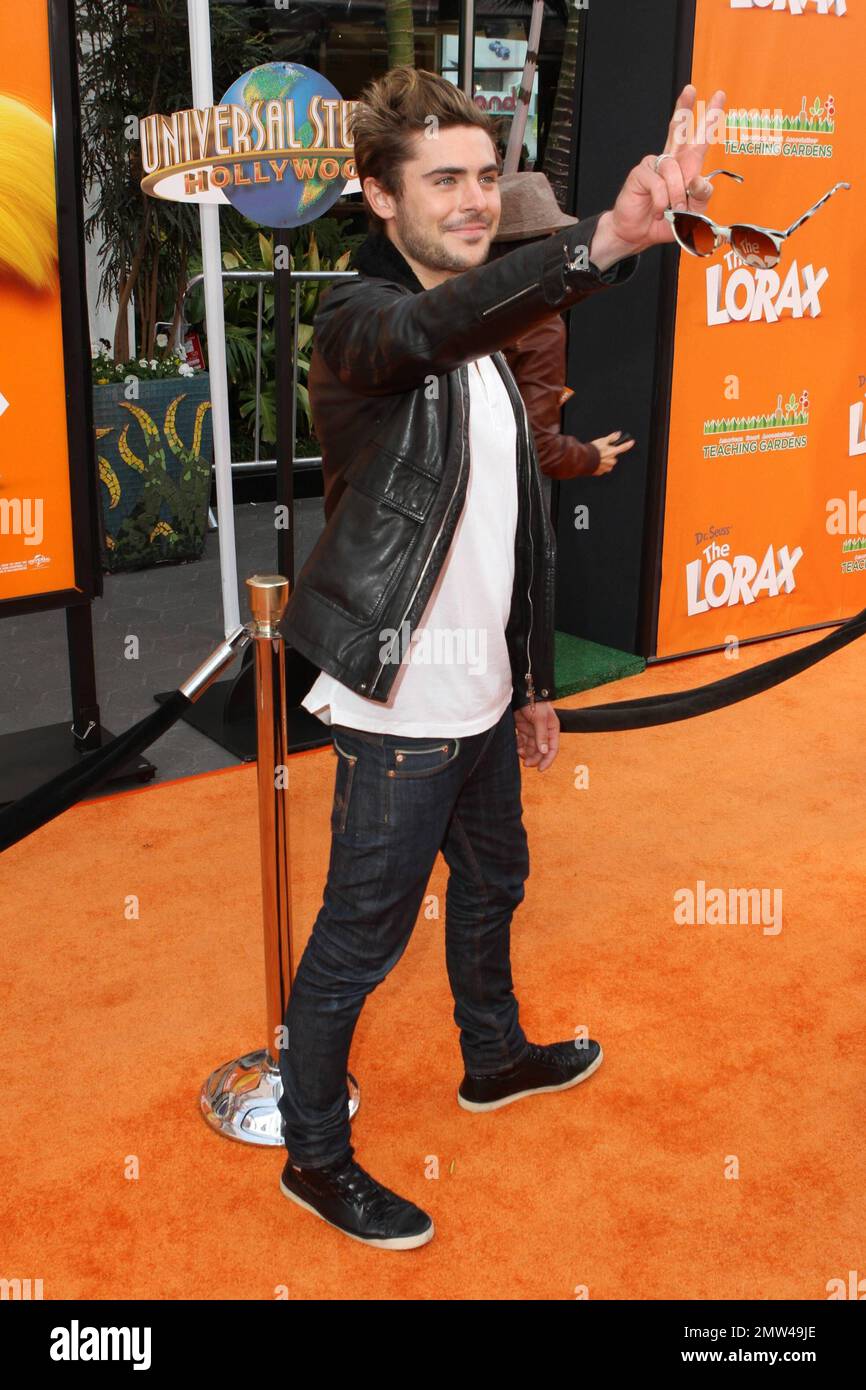 Zac Effron at the "Lorax" Premiere held at Universal Studios. Los ...