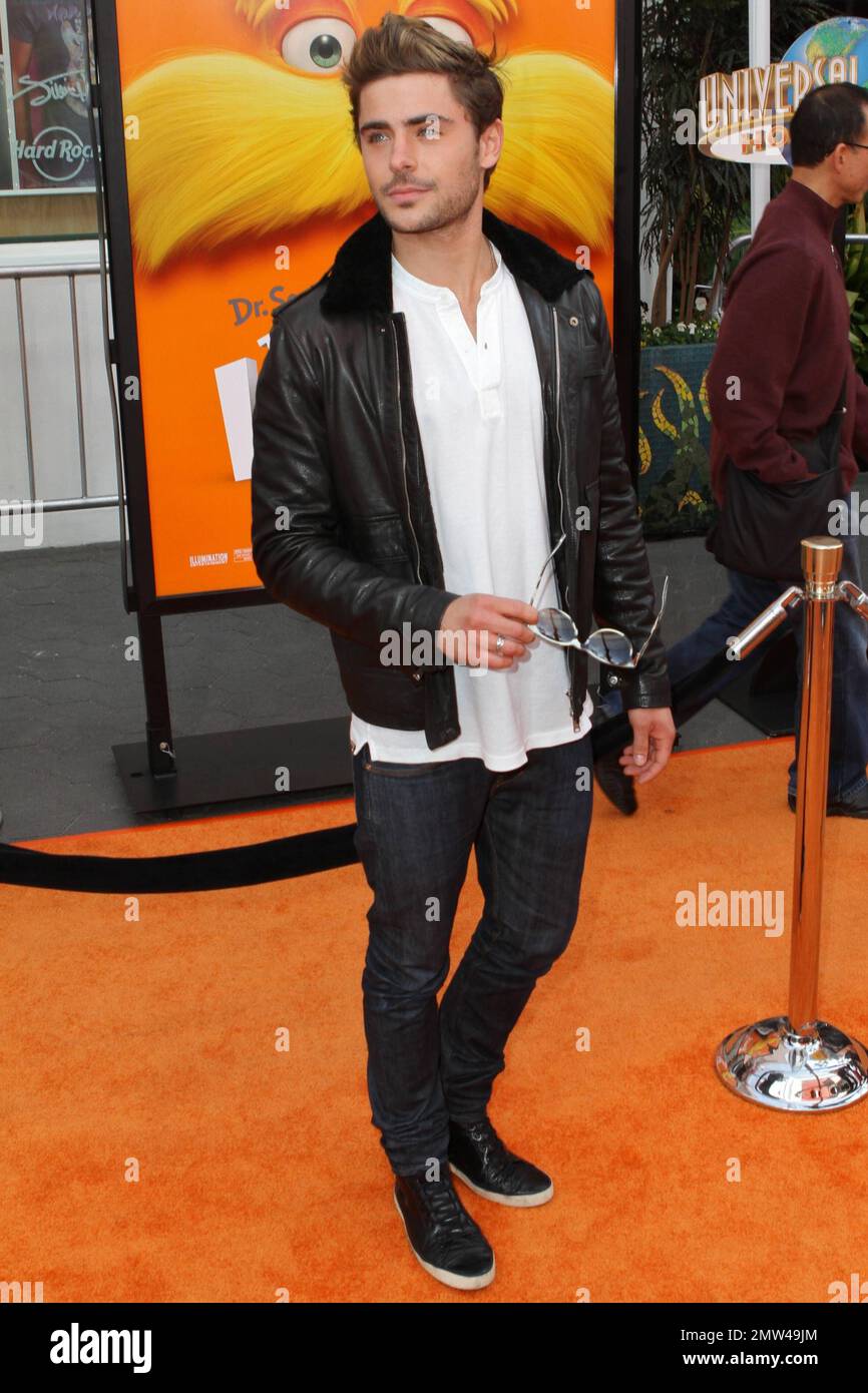 Zac Effron at the "Lorax" Premiere held at Universal Studios. Los ...