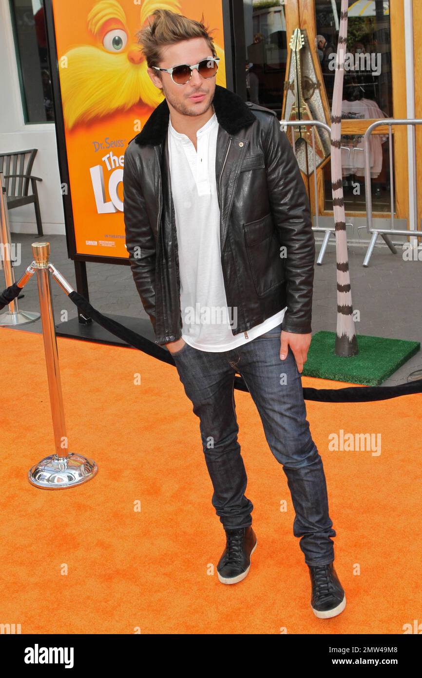 Zac Effron at the "Lorax" Premiere held at Universal Studios. Los ...