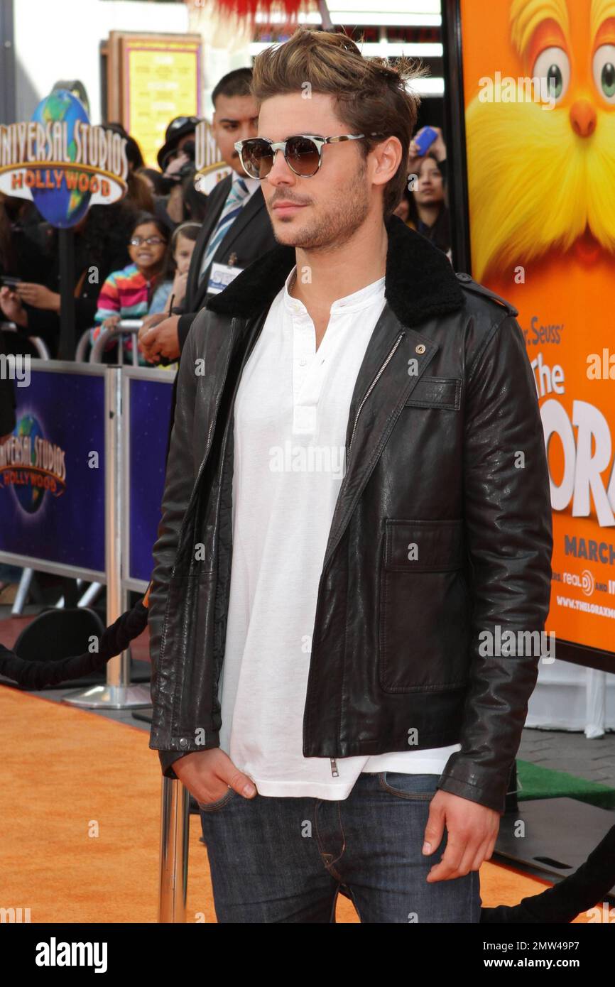 Zac Effron at the "Lorax" Premiere held at Universal Studios. Los ...