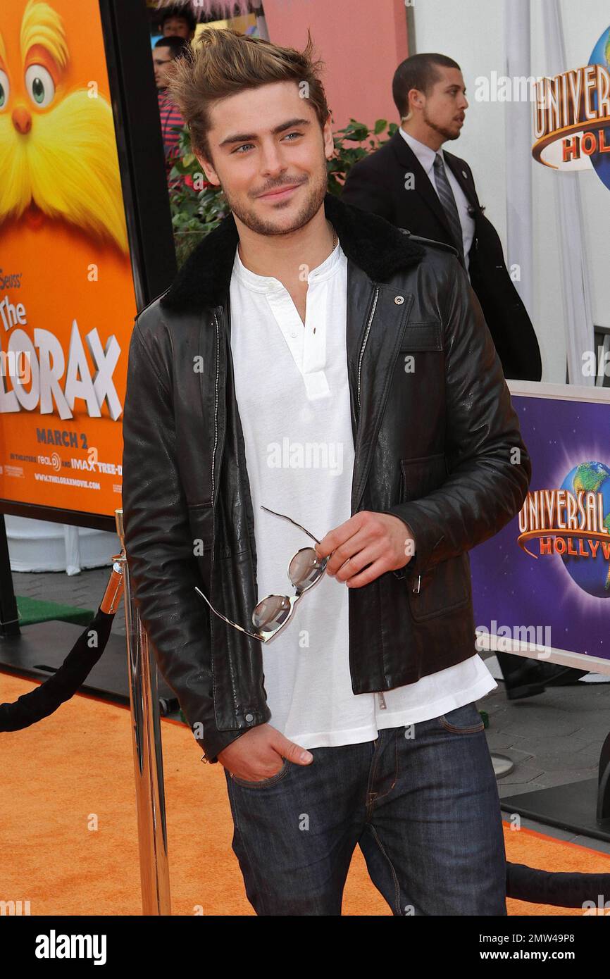 Zac Effron at the "Lorax" Premiere held at Universal Studios. Los ...