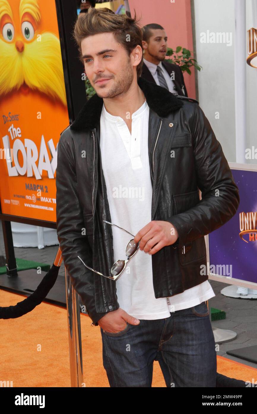 Zac Effron at the "Lorax" Premiere held at Universal Studios. Los ...